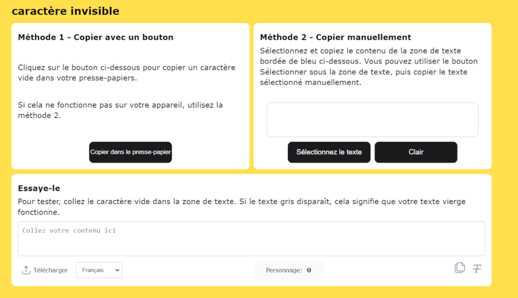 Comment utiliser des caractères invisibles sur le téléphone pour ...